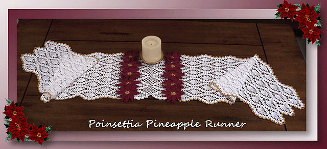 Ravelry: Poinsettia Pineapple Runner pattern by Cylinda D. Mathews