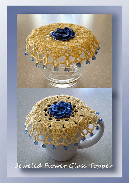 Ravelry: Jeweled Flower Glass Topper pattern by Cylinda D. Mathews