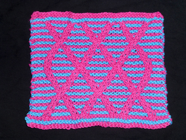 Ravelry: Striped Cabled Dishcloth pattern by Marc Chametzky