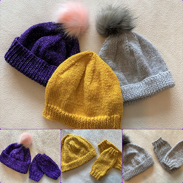 Ravelry: Simple Hat & Wrist Warmers pattern by Daisy Gray Knits