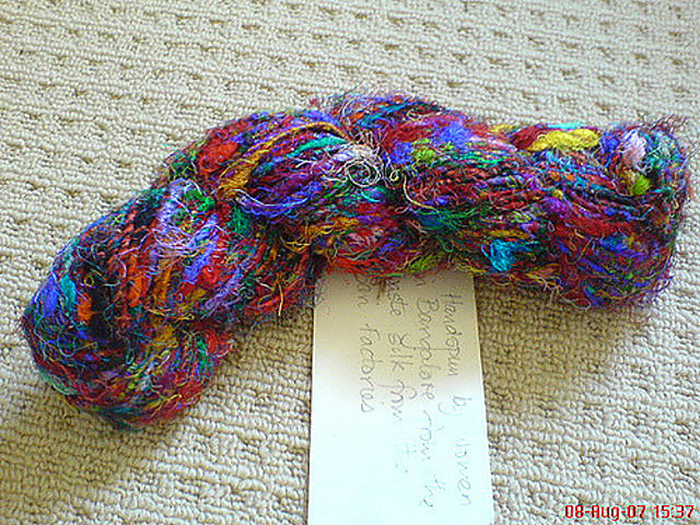 Ravelry: Handspun in Bangalore Waste Silk from San Factores