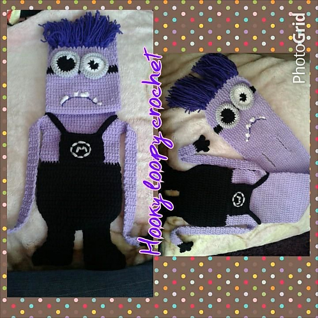 Ravelry: PURPLE Minion Double Slotted Scarf (child) pattern by Anne Gee