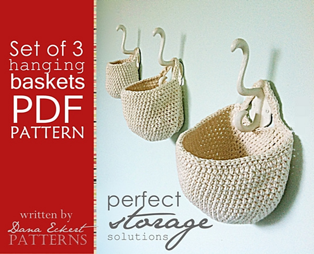 Ravelry: Set of 3 Hanging Baskets pattern by Dana Eckert