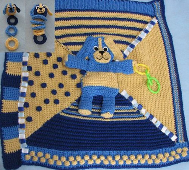 Ravelry: Puppy Activity Blanket For Baby pattern by Donna Collinsworth