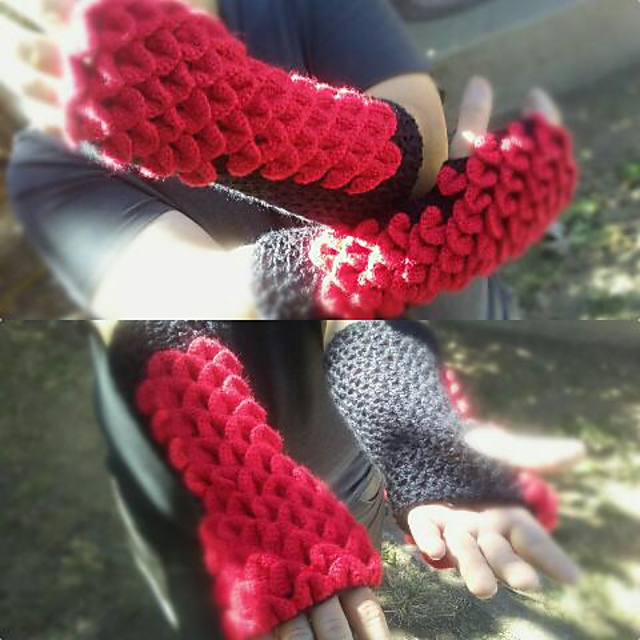 Ravelry: Dragonscale Gauntlets pattern by Jessi Holzapple