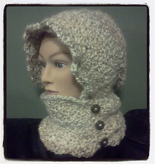 Ravelry: Hooded Infinity Scarf with Buttons pattern by Debi Dearest