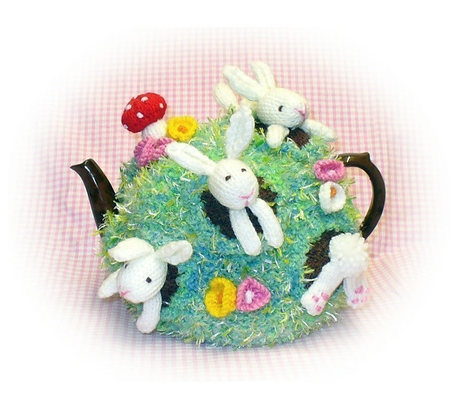 Ravelry: pesky rabbit tea cozy pattern by Debi Birkin