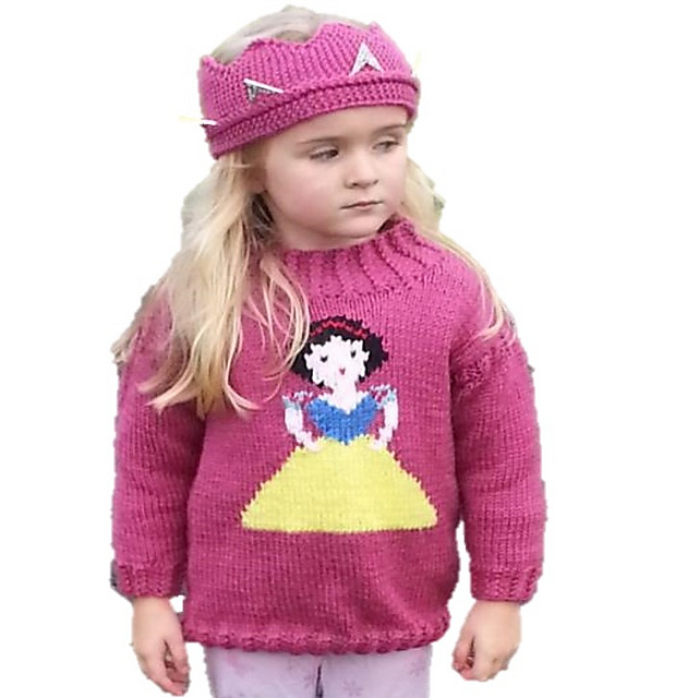 Ravelry: Snow White Sweater and Crown pattern by Denny Gould