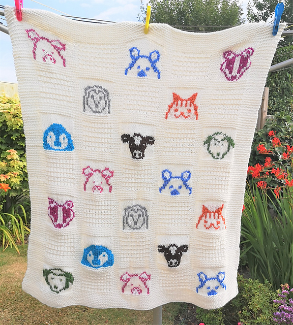 Ravelry: Animal Characters Baby Blanket pattern by Denny Gould