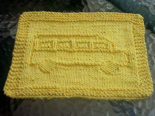 Ravelry: School Bus Knit Dishcloth pattern by Lisa Millan