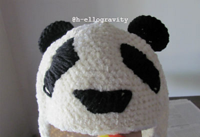 Ravelry: Panda Beanie with Earflaps pattern by greta