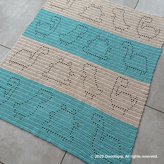 Ravelry: Dinosaur Filet Blanket pattern by Angela Louise Wood