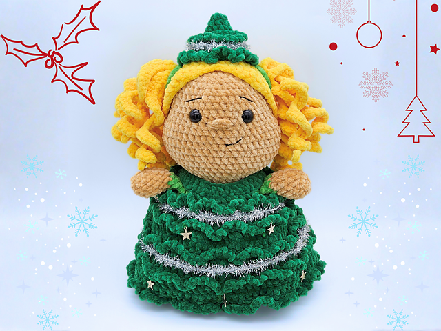 Ravelry: Chunky Christmas Tree Girl pattern by DreamWeave Creations