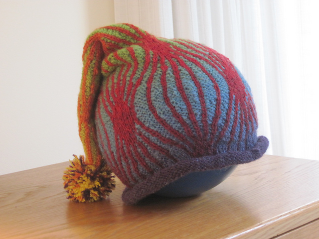Ravelry: Crazy Rib Hat#3 Sunspot Stocking Cap pattern by Bev Pilarzyk