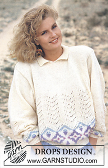 Ravelry: 13-11 Jumper with pattern border and lace pattern pattern by ...