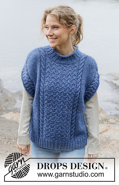 Ravelry: 254-26 Stormy Ocean Vest pattern by DROPS design