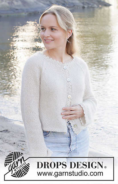Ravelry: 257-25 White Cascade Cardigan pattern by DROPS design