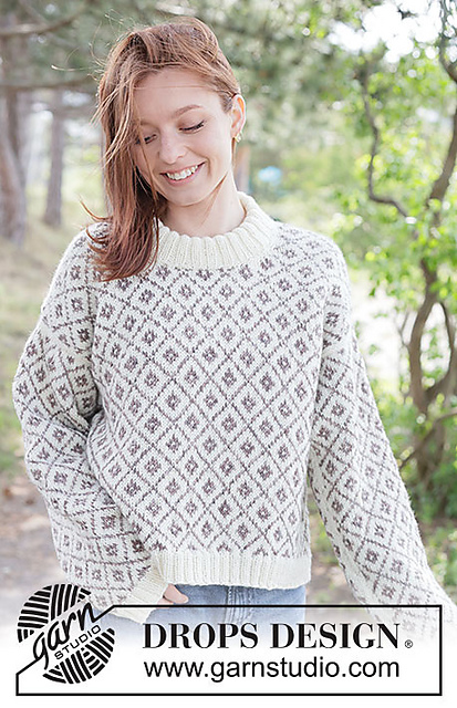 Ravelry: 262-1 Diamond Love Sweater pattern by DROPS design