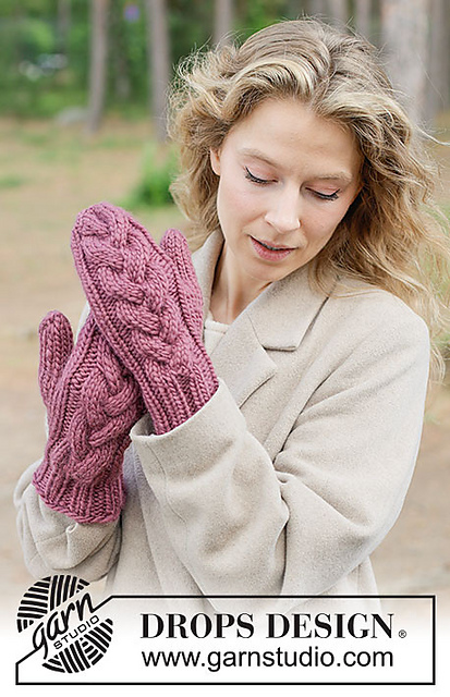 Ravelry: 261-22 Thistle Twist Mittens pattern by DROPS design