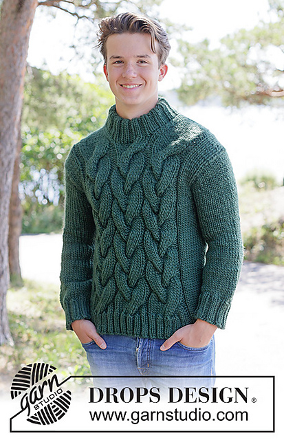 Ravelry: 260-8 Forest Braid Sweater pattern by DROPS design