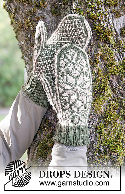 Ravelry: 260-33 Forest Frost Mittens pattern by DROPS design