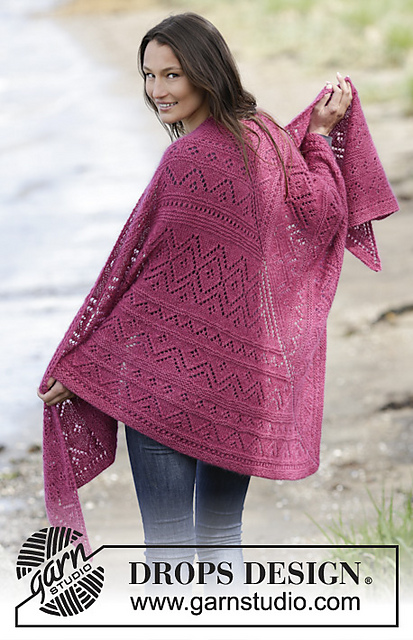 Ravelry: 165-4 Raspberry Wrap pattern by DROPS design