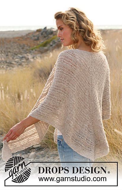 Ravelry: 130-25 Shawl with long sts pattern by DROPS design