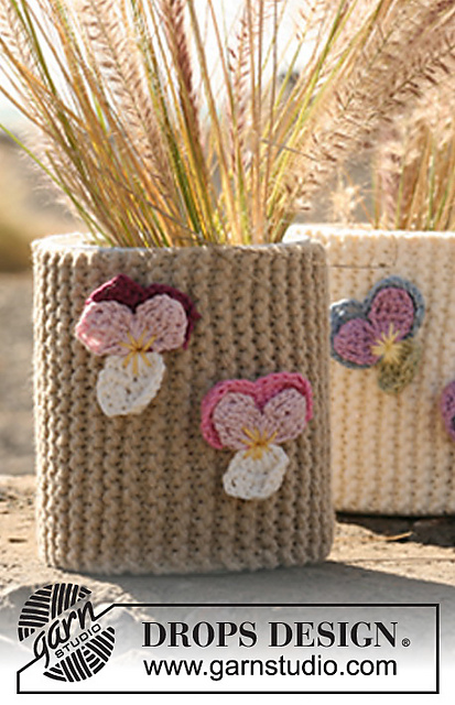Ravelry: 130-35 Flowerpot decoration with crochet flowers pattern by ...