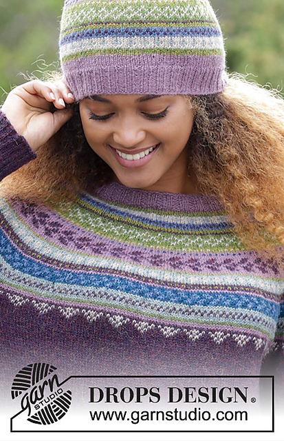 Ravelry: 180-7 b Blueberry Fizz Hat pattern by DROPS design