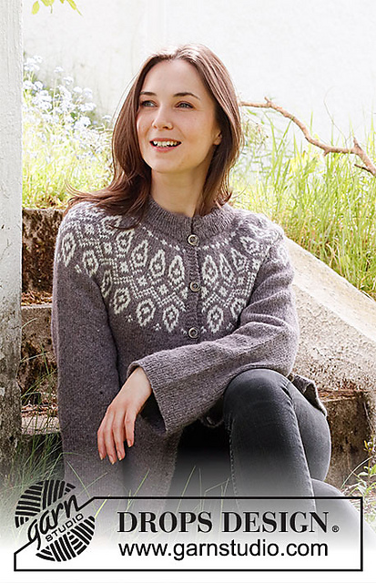 Ravelry: 218-6 Iced Petals Jacket pattern by DROPS design