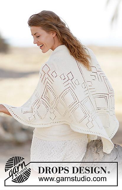 Ravelry: 160-10 Summer Diamond Shawl pattern by DROPS design