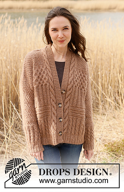 Ravelry: 235-2 Cracked Walnuts Jacket pattern by DROPS design