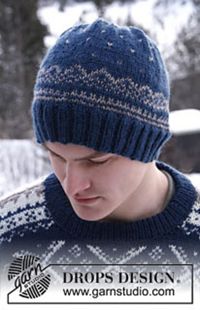Ravelry: 0-810 Men's hat with Norwegian pattern pattern by DROPS design