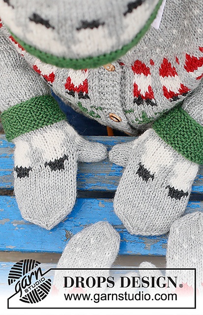 Ravelry: 44-19 Snowman Time Mittens pattern by DROPS design