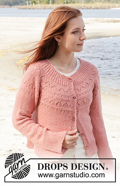 Ravelry: 240-21 Blushing Rose Cardigan pattern by DROPS design