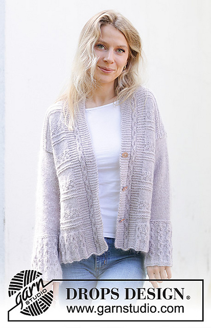 Ravelry: 243-18 Lavender Romance Cardigan pattern by DROPS design
