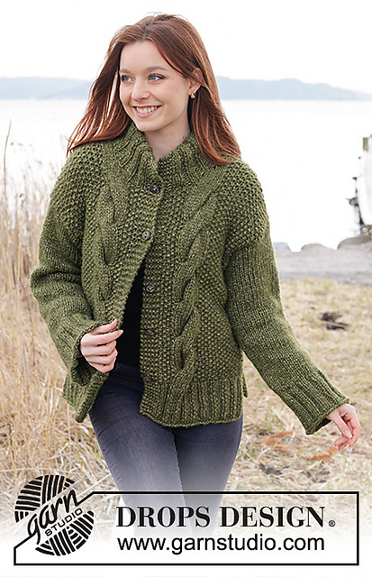 Ravelry: 244-31 Moss Vine Cardigan pattern by DROPS design