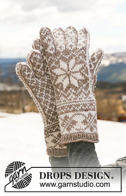 Ravelry: 116-56 Knitted gloves with Nordic pattern pattern by DROPS design
