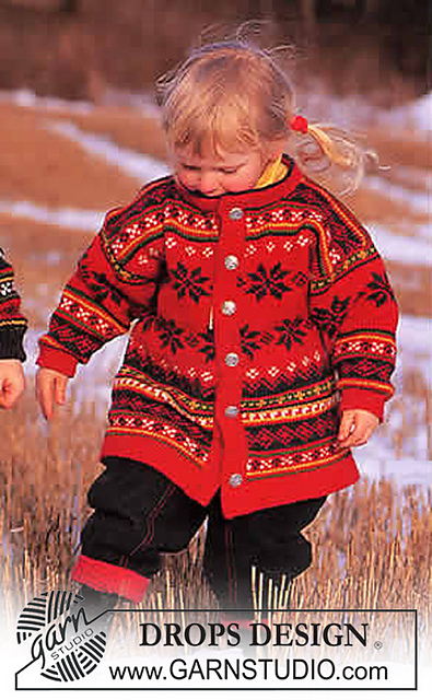 Ravelry: 52-30 Cardigan with roses and borders pattern by DROPS design