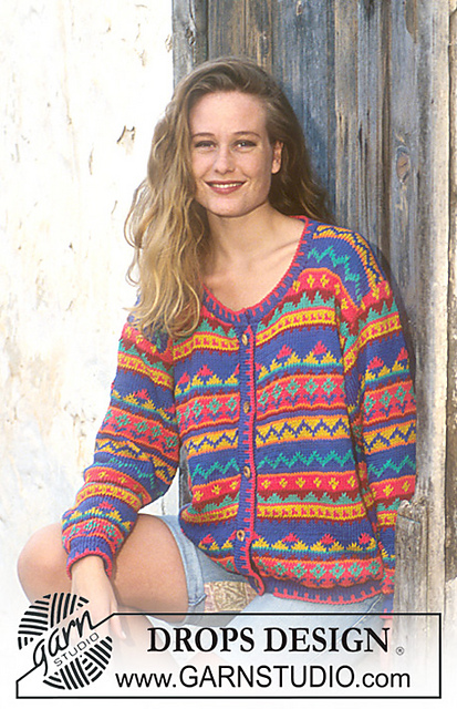 Ravelry: 37-7 jacket with pattern borders pattern by DROPS design