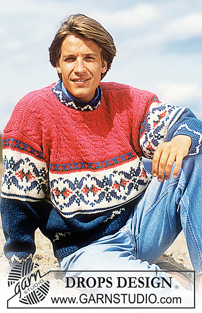 Ravelry: 23-1 Men’s jumper with pattern border and cables pattern by ...