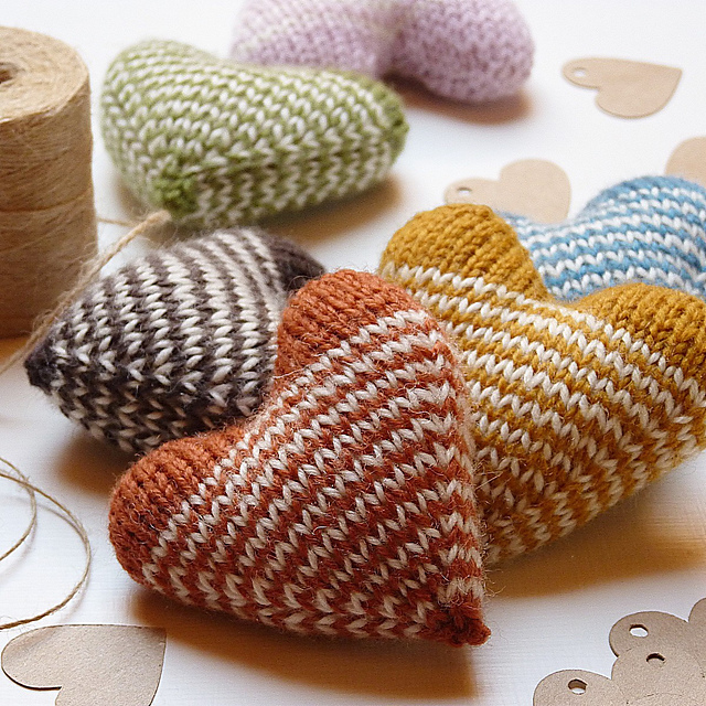 Ravelry: Striped Stuffed Heart pattern by Aga Tutak