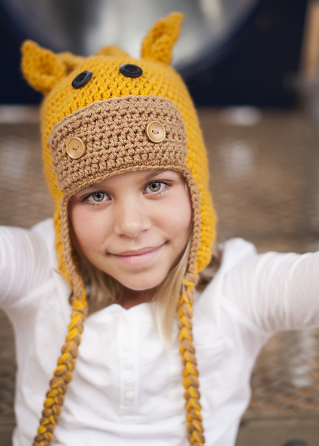 Ravelry: Giraffe Earflap Beanie pattern by Dz Crochet Creations