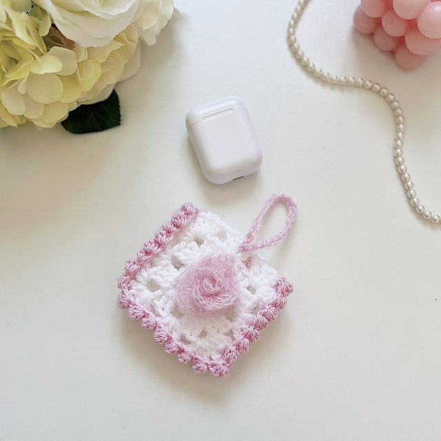 Ravelry: Flower Granny Square Bag Charm pattern by Blissful Country Crochet