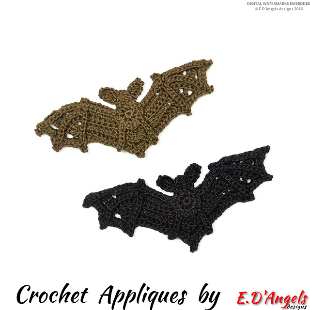 Ravelry: BAT Applique pattern by Elaine D'Angels