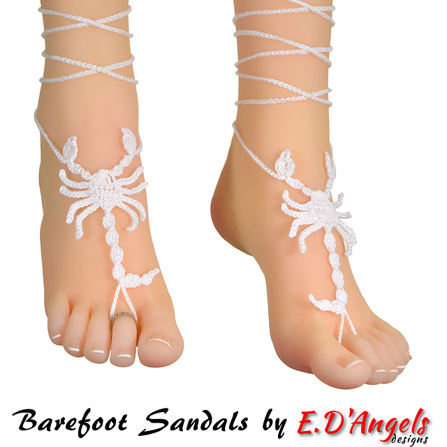 Ravelry: Barefoot Sandals SCORPION pattern by Elaine D'Angels