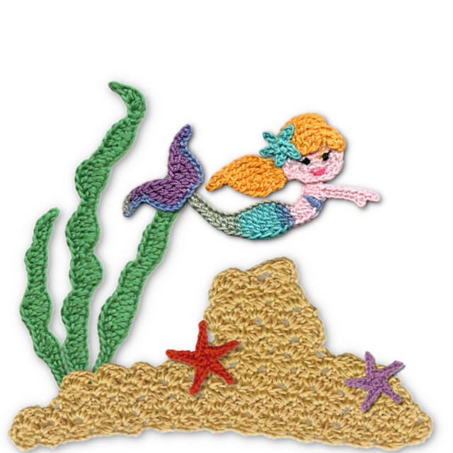 Ravelry: MERMAID in the Sea Applique pattern by Elaine D'Angels