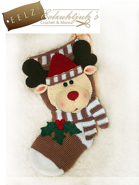 Ravelry: Reindeer Christmas Stocking pattern by Ilse Hoekstra
