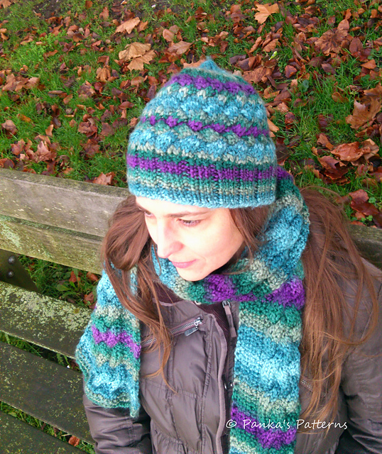 Ravelry: Cedar Forest Scarf and Beanie Set pattern by Panka's Patterns