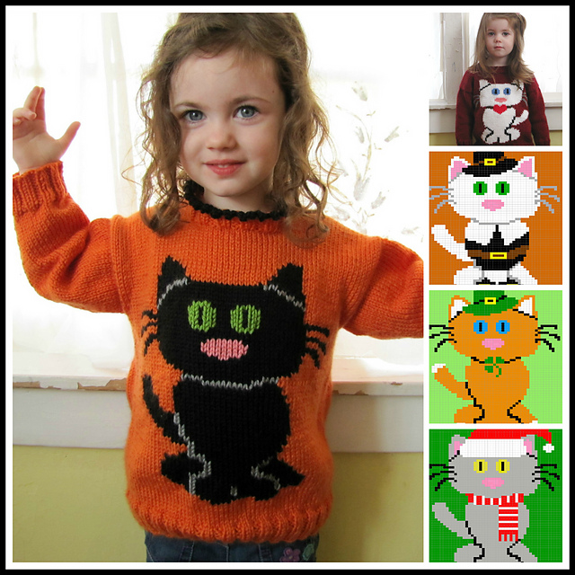 Ravelry: A Clowder of Cat Sweaters pattern by Eileen Casey